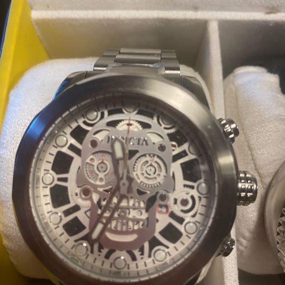 Invicta | Accessories | Invicta Silver Skull Dial Watch | Poshmark